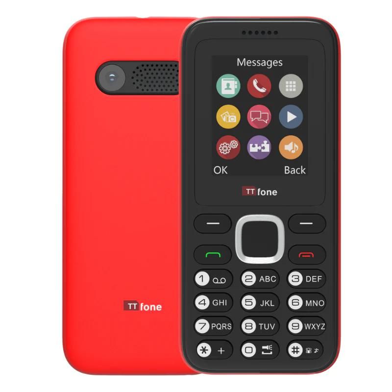 TTfone TT150 Basic Mobile Phone (Red) - AmplifiedTelephones.co.uk