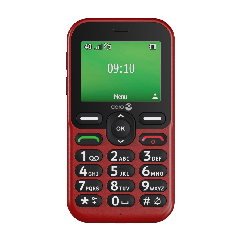 Doro Leva E10 Wide SOS Phone RED - AmplifiedTelephones.co.uk
